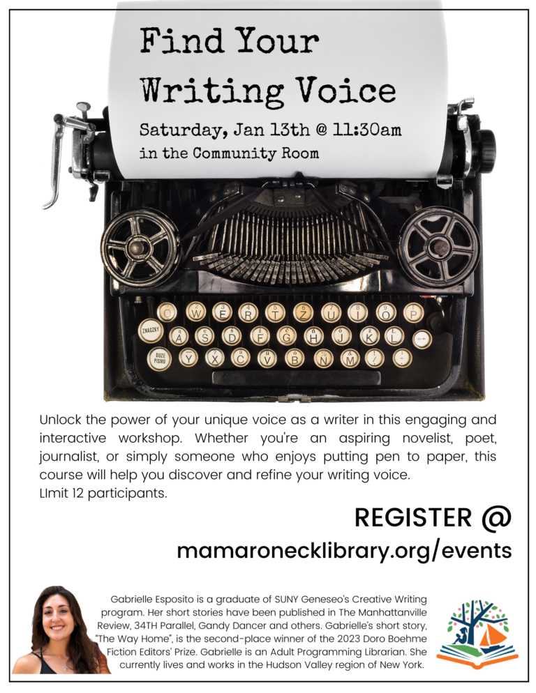 Find Your Writing Voice - Mamaroneck Public Library