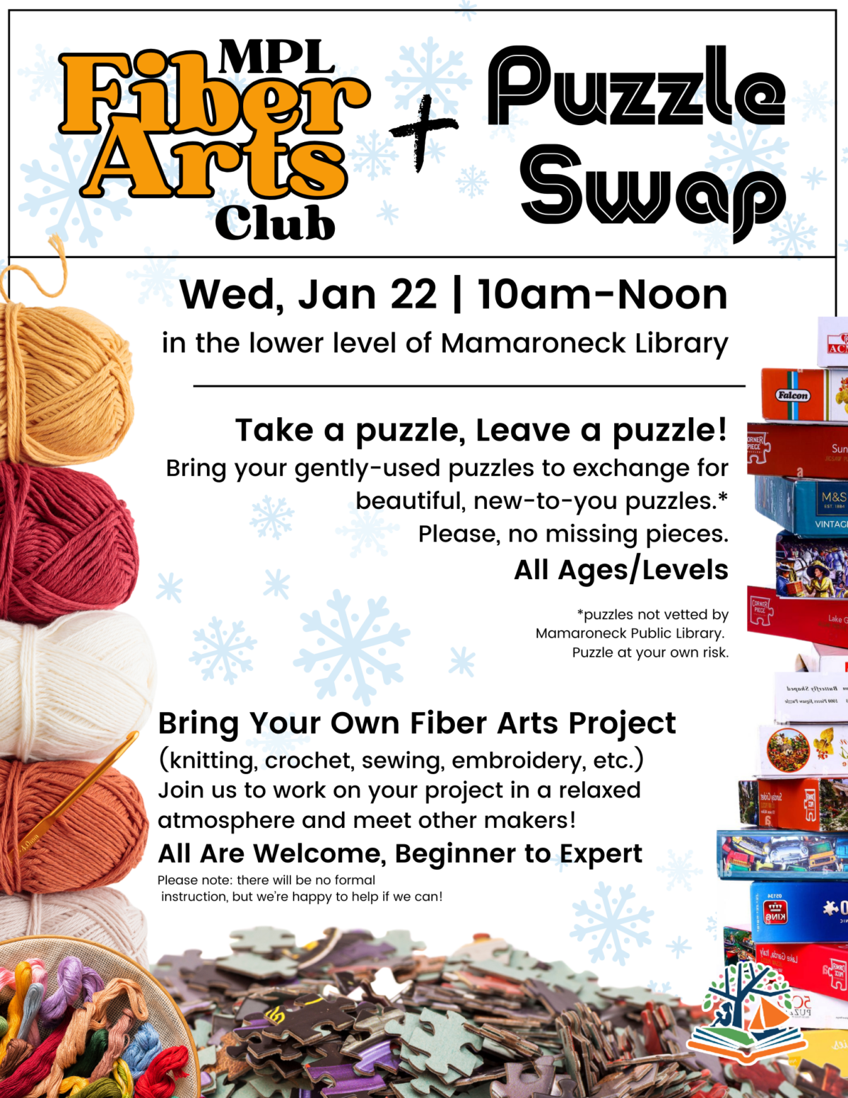 Fiber Arts Club + Puzzle Swap - Mamaroneck Public Library