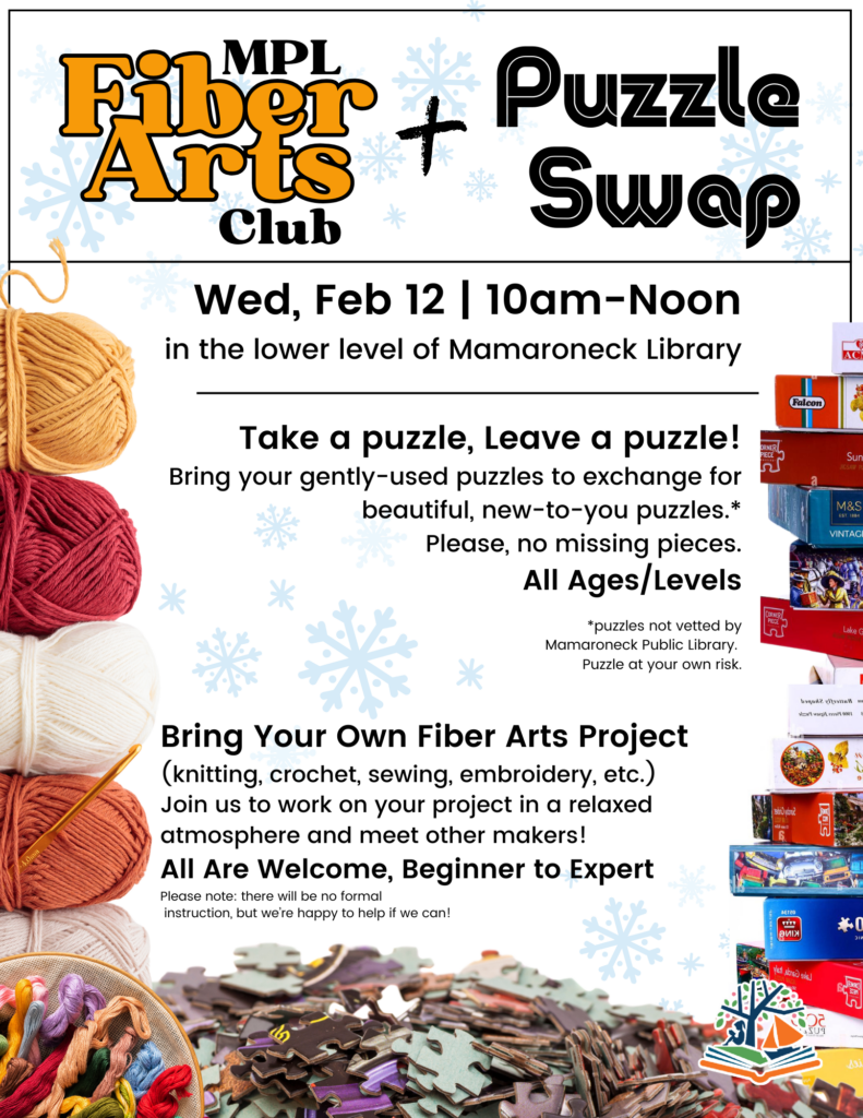 Fiber Arts Club + Puzzle Swap - Mamaroneck Public Library